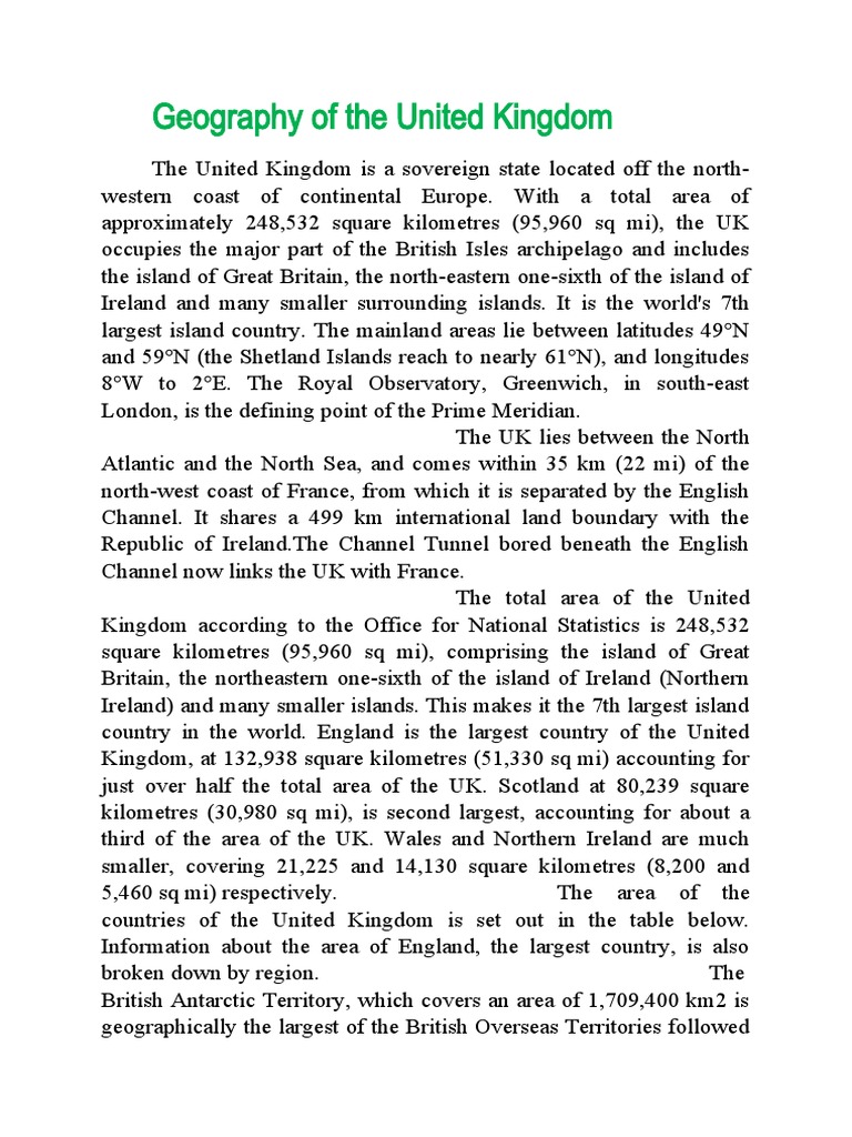 Geography of The United Kingdom | PDF | United Kingdom | Geography