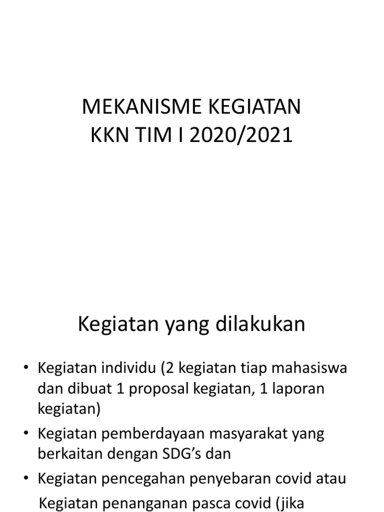 Contoh Proposal Kegiatan KKN Mahasiswa | PDF