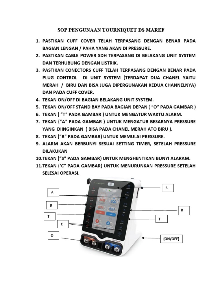 SOP PENGUNAAN TOURNIQUET DS Maref | PDF