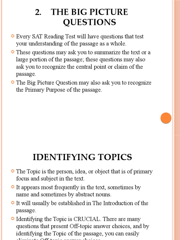 The Big Picture Questions | PDF | Question | Idea