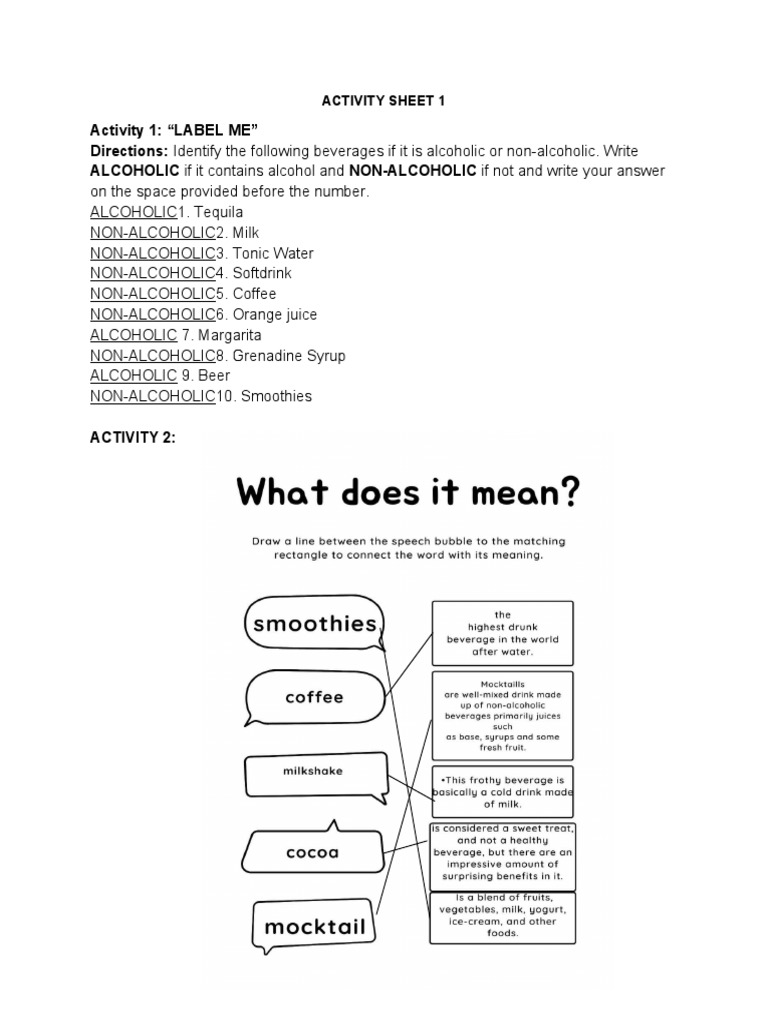 Activity Sheet 1 | PDF
