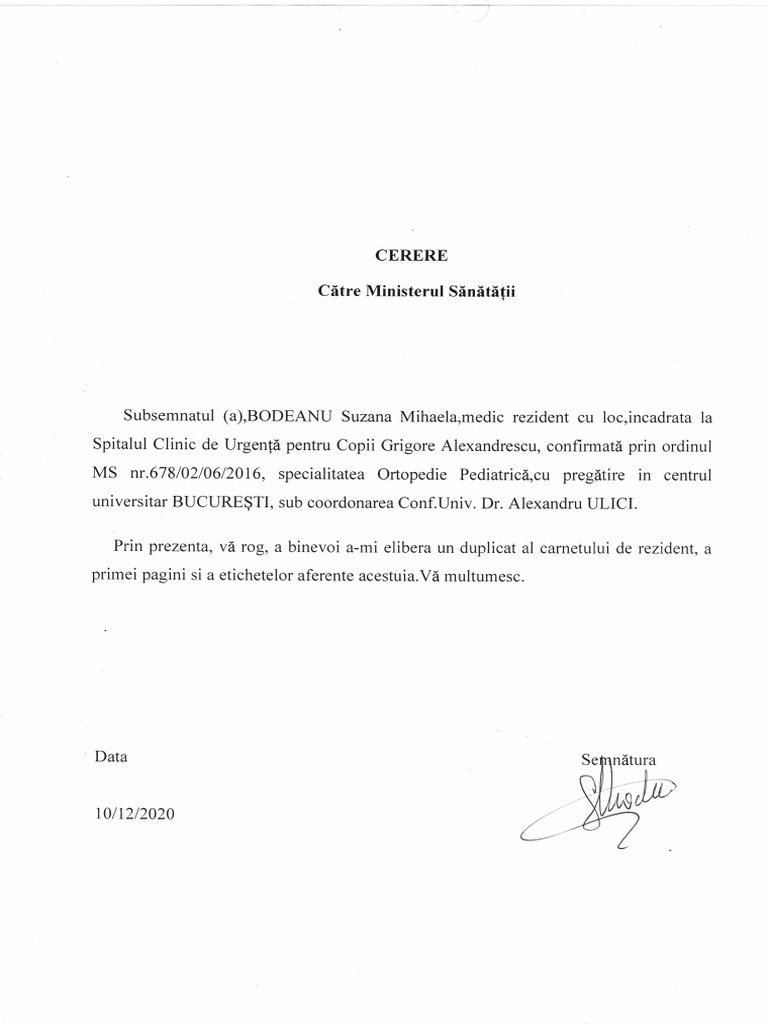 Cerere Eliberare Carnet de Rezident | PDF