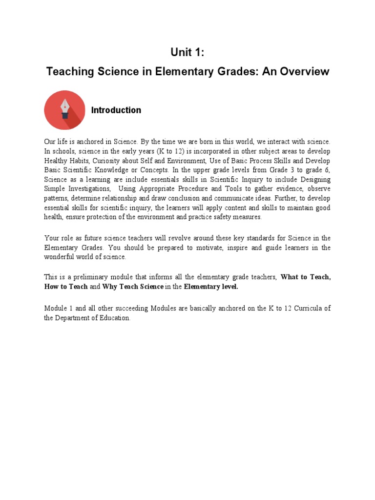 Topic 1 Teaching Science in The Primary Grades | PDF | Constructivism ...