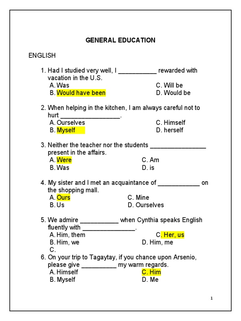 LET General Education Reviewer 2025 | PDF | Cell (Biology) | Area
