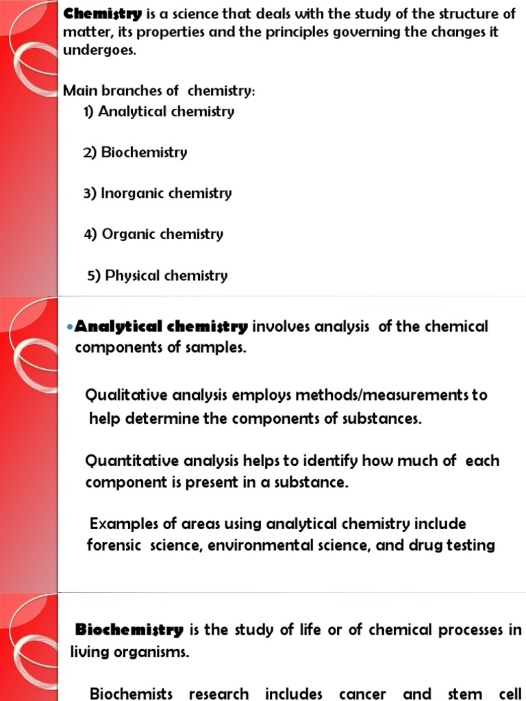 Branches of Chemistry | PDF | Inorganic Chemistry | Organic Chemistry