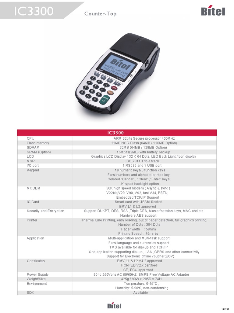Bitel Brochure IC3300 | PDF | Smart Card | Modem