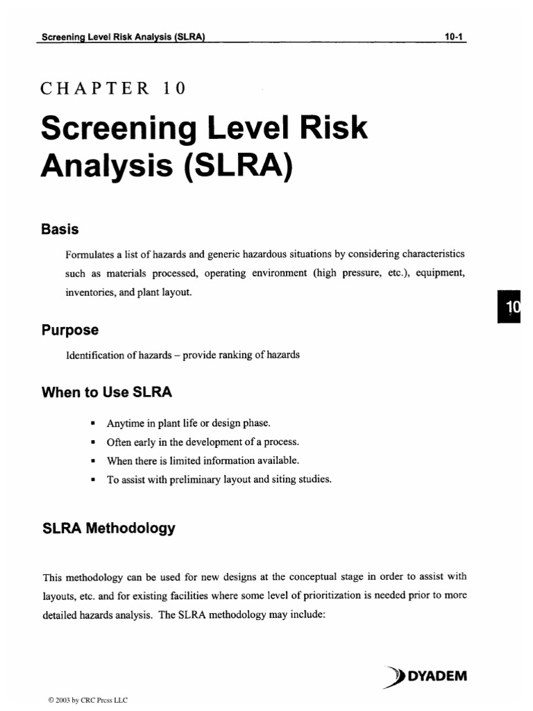 Screening Level Risk: Analysis (SLRA) | PDF | Nitric Acid | Nitrogen ...