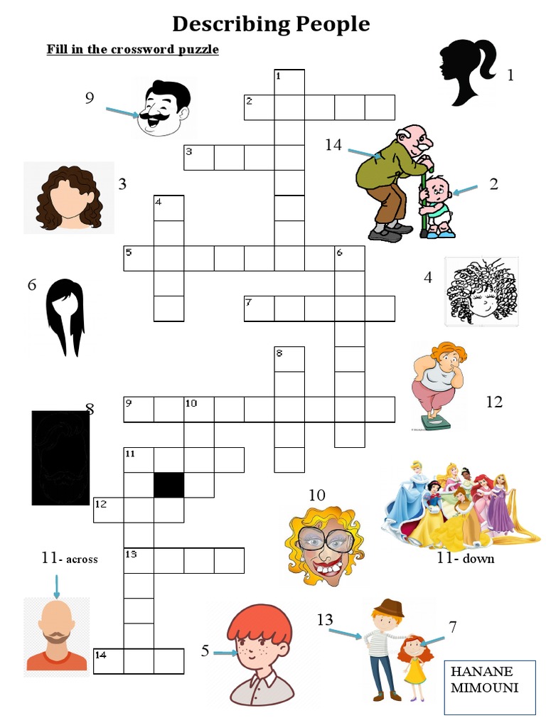 Describing People With Answers Crosswords - 122598 | PDF