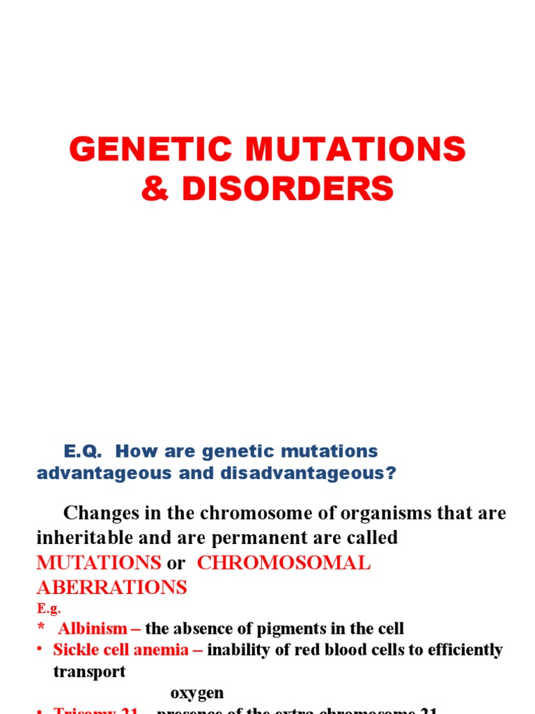 Genetic Mutations & Disorders | PDF | Genetic Disorder | Gene