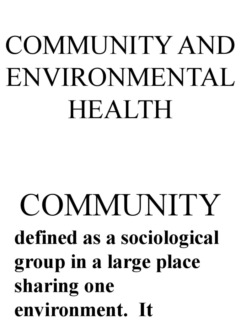 Community and Environmental Health | PDF