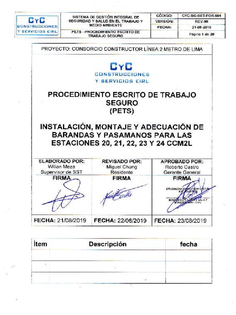 Cyc-Sg-Sst-Pro-001 - Pets Inst Baranda | PDF | Andamio | Soldadura