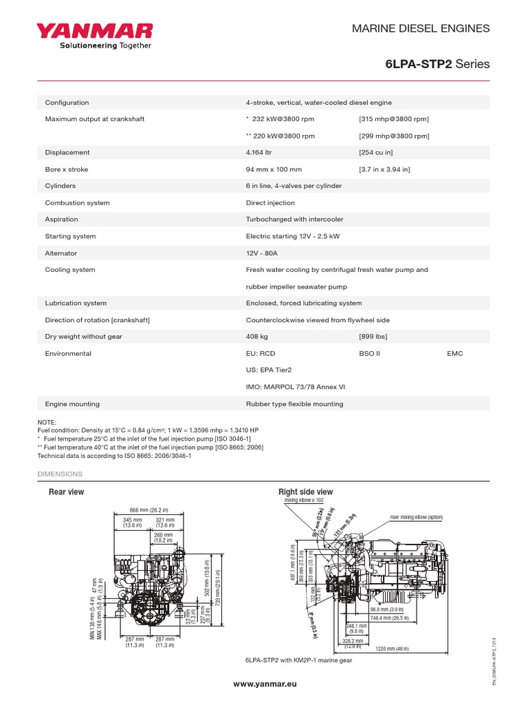 Yanmar 6LPA STP2datasheet | PDF | Diesel Engine | Turbocharger