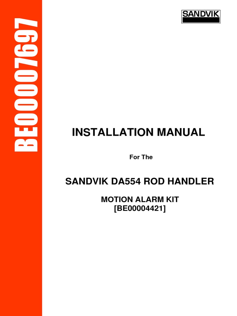 Installation Manual: Sandvik Da554 Rod Handler | PDF | Switch | Timer