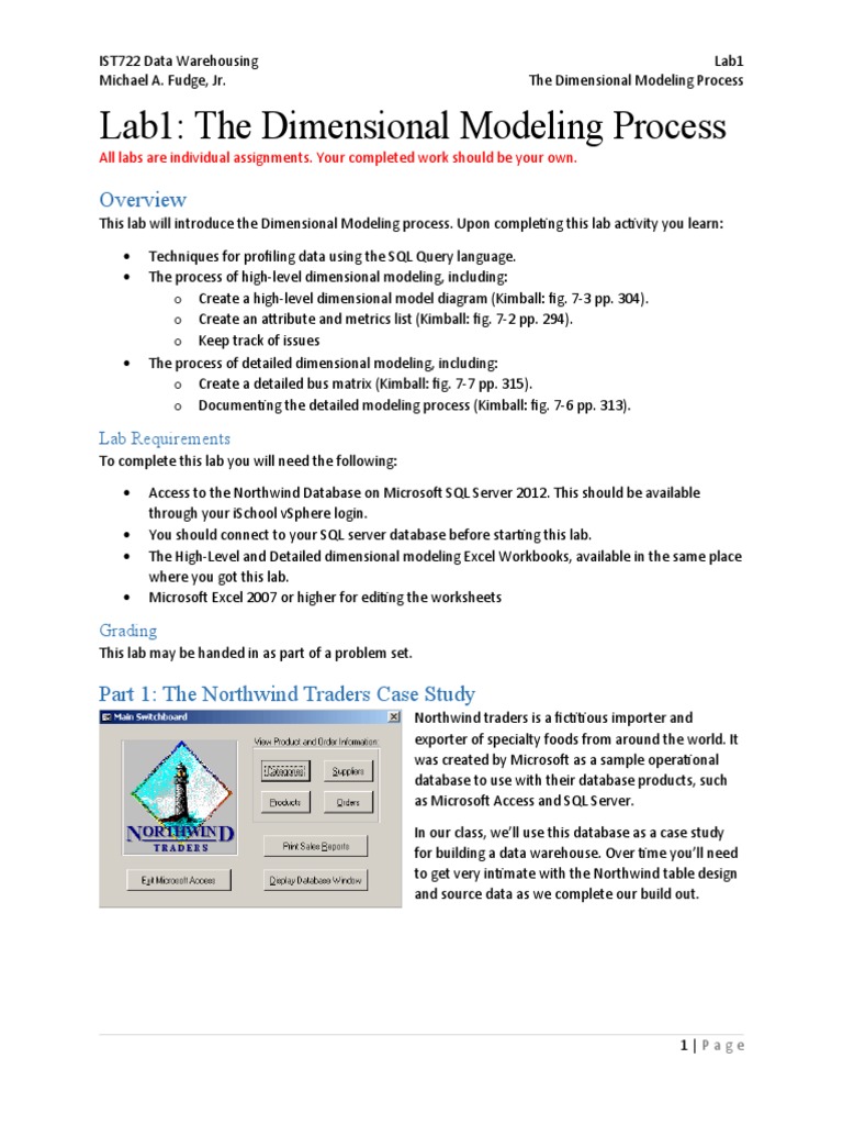 Lab1 Dimensional Modeling | PDF | Data Warehouse | Microsoft Sql Server