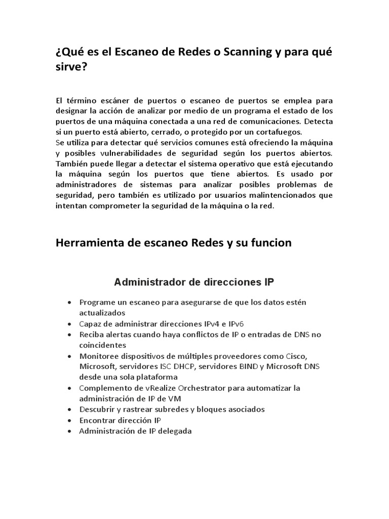 Qué Es El Escaneo de Redes o Scanning y para Qué Sirve? | PDF | Tecnología