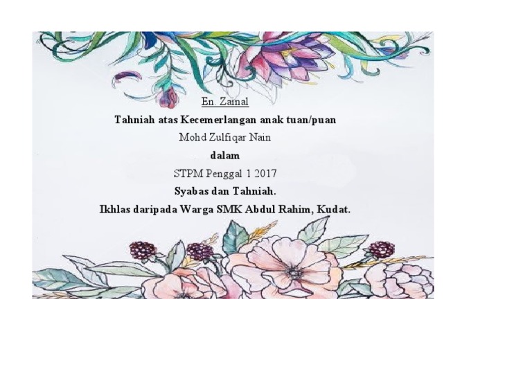 Kad Ucapan Tahniah | PDF