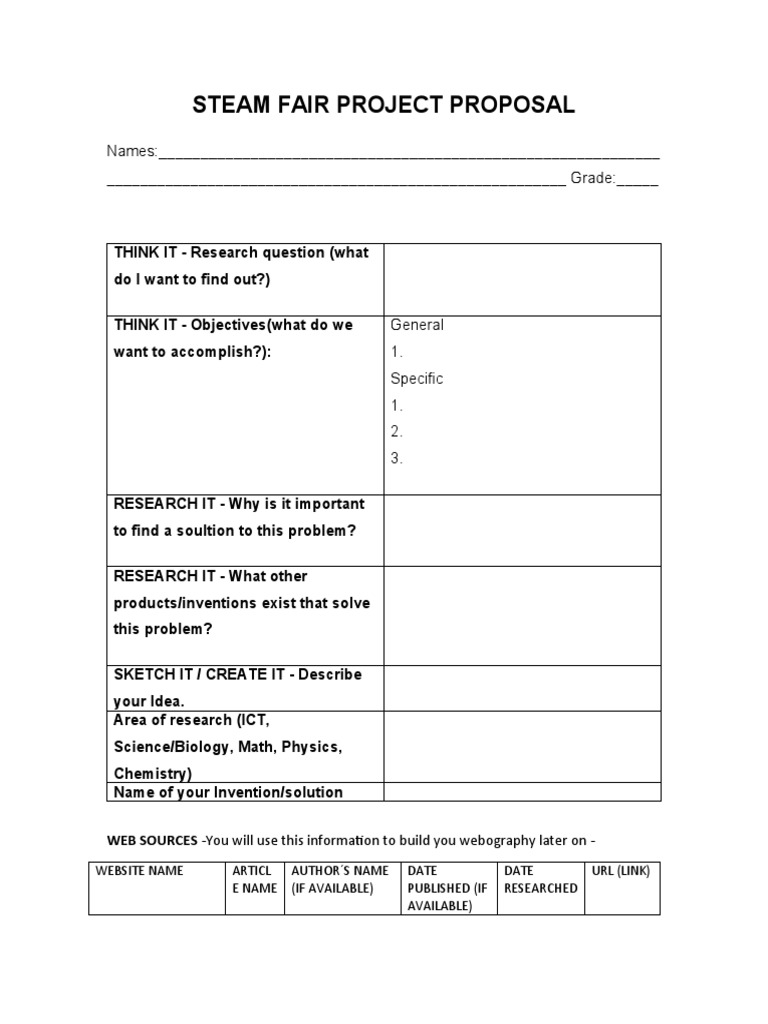 Steam Fair Project Proposal | PDF