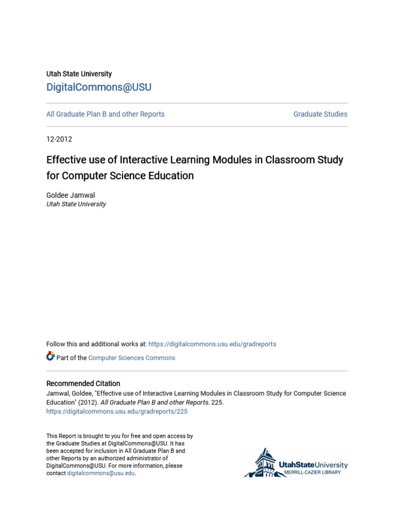 Effective Use of Interactive Learning Modules in Classroom Study | PDF ...