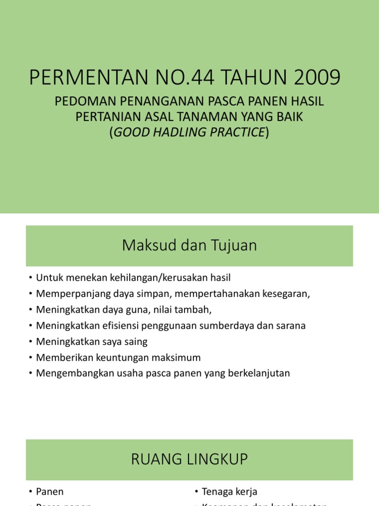 Good Handling Practice (GHP) | PDF