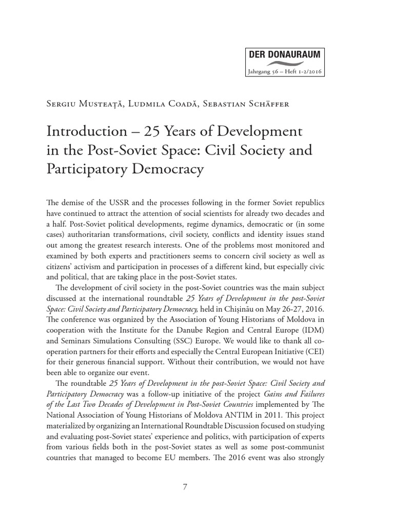 Post-Soviet Civil Society Analysis | PDF | Post Soviet States ...