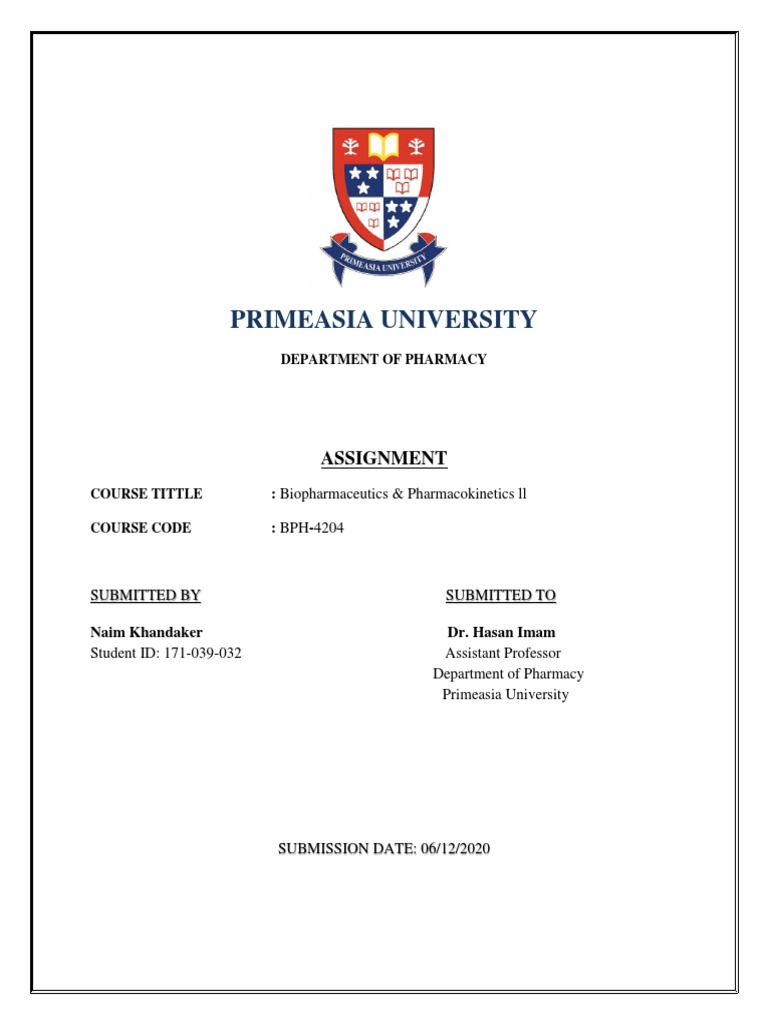Primeasia University: Assignment | PDF | Self-Improvement