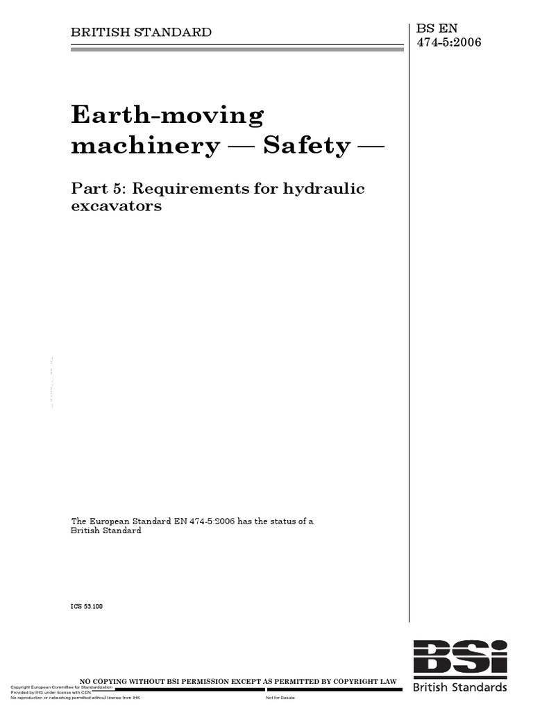 Bs en 474-5-2006 Earth Moving Machinery | PDF | Elevator