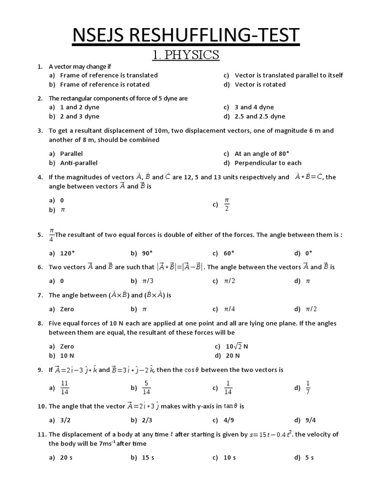 Nsejs Test | PDF | Evaporation | Cell (Biology)