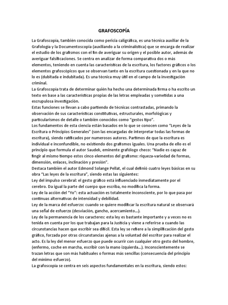 GRAFOSCOPÍA | PDF | Grafología | Escritura