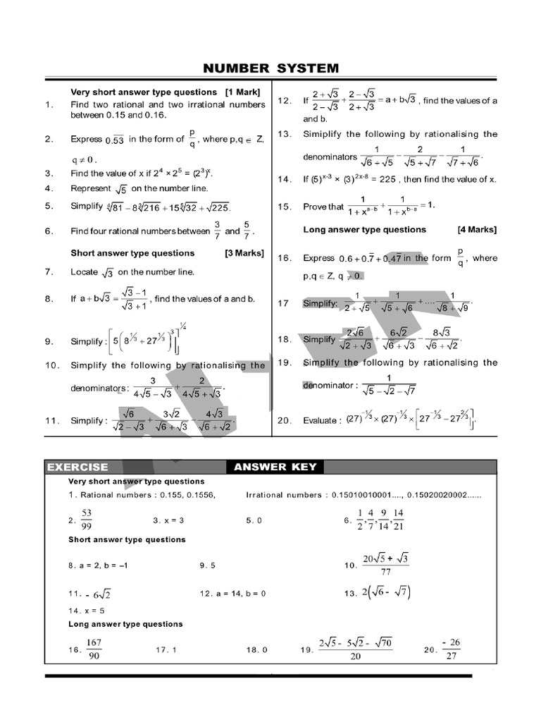 Number System Practice Questions | PDF