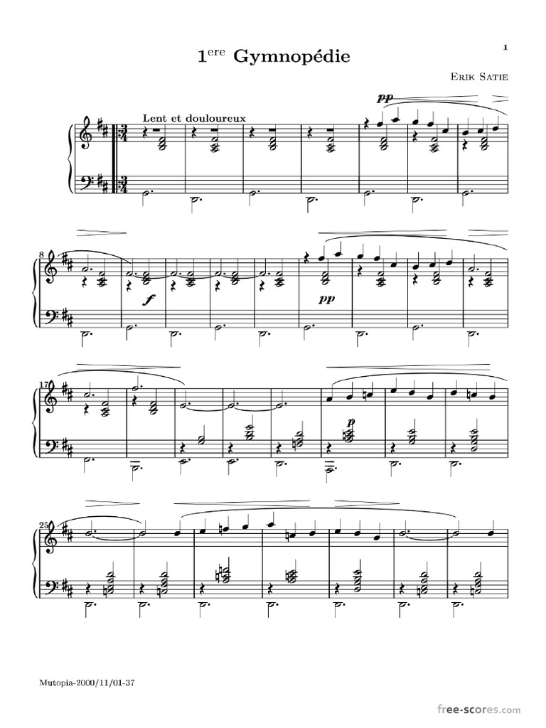 Gymnopédie No. 1 (Piano Solo) | PDF
