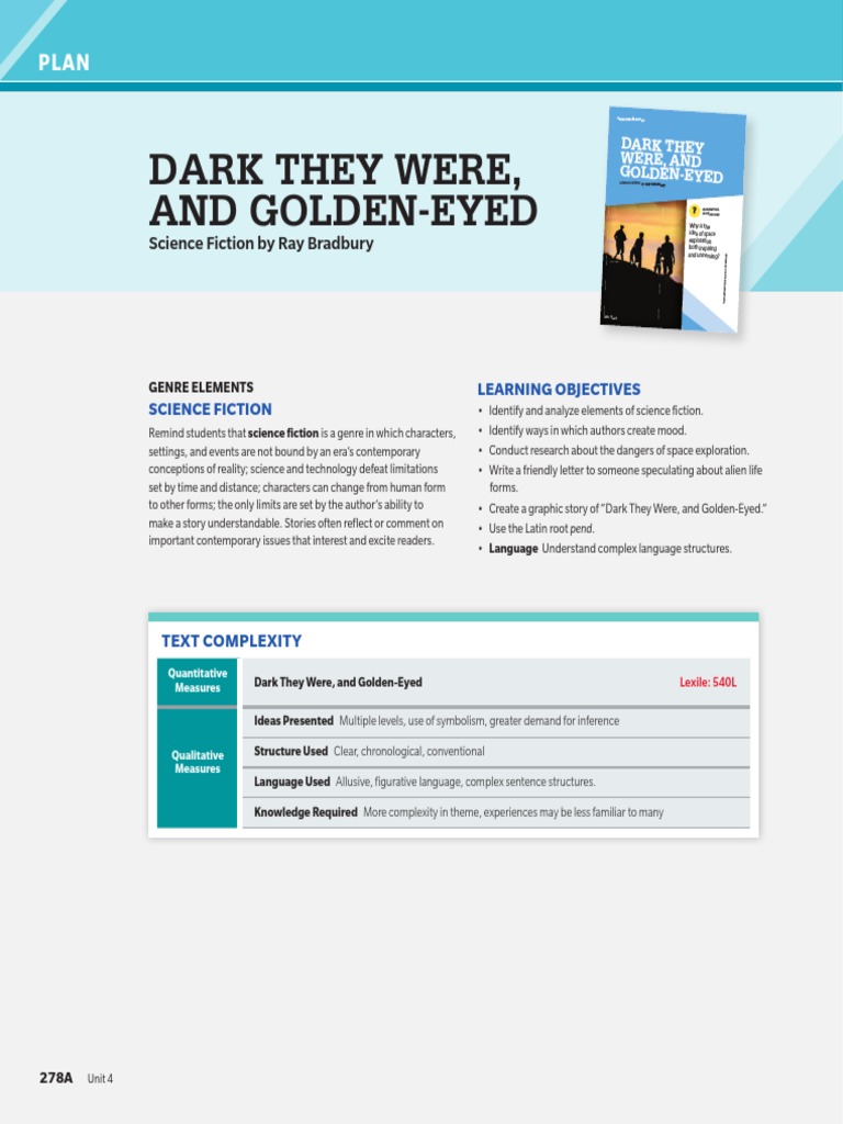 Dark They Were and Golden Eyed - Answer Key | PDF | Ray Bradbury ...