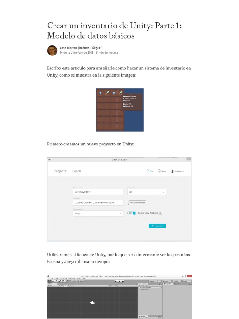 1 - Crear Un Inventario de Unity - Parte 1 - Modelo de Datos Básicos ...