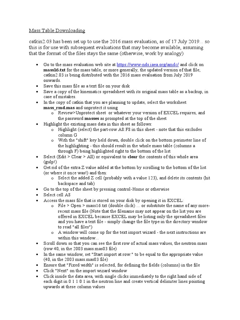 Mass16.txt For The Mass Table, or More Generally, The Updated Version ...