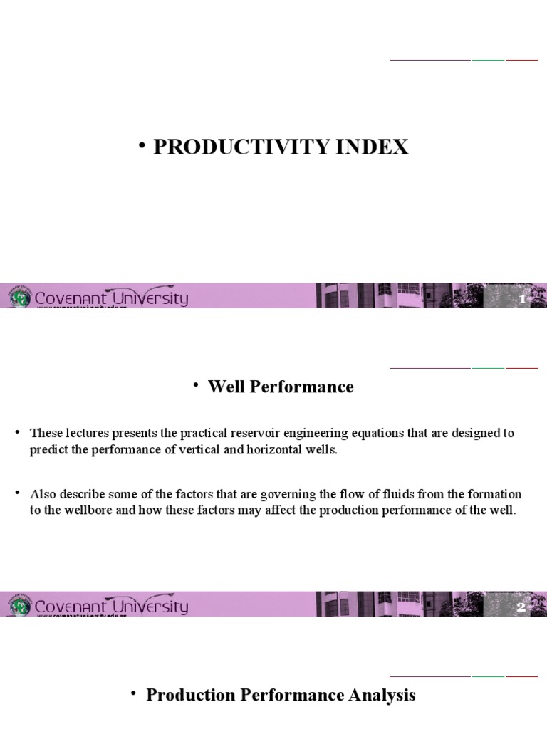 Productivity Index: WWW - Covenantuniversity.edu - NG | PDF | Fluid ...