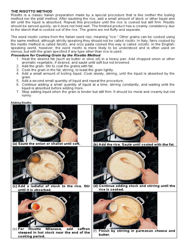 Procedure For Cooking Grain by The Risotto Method | PDF