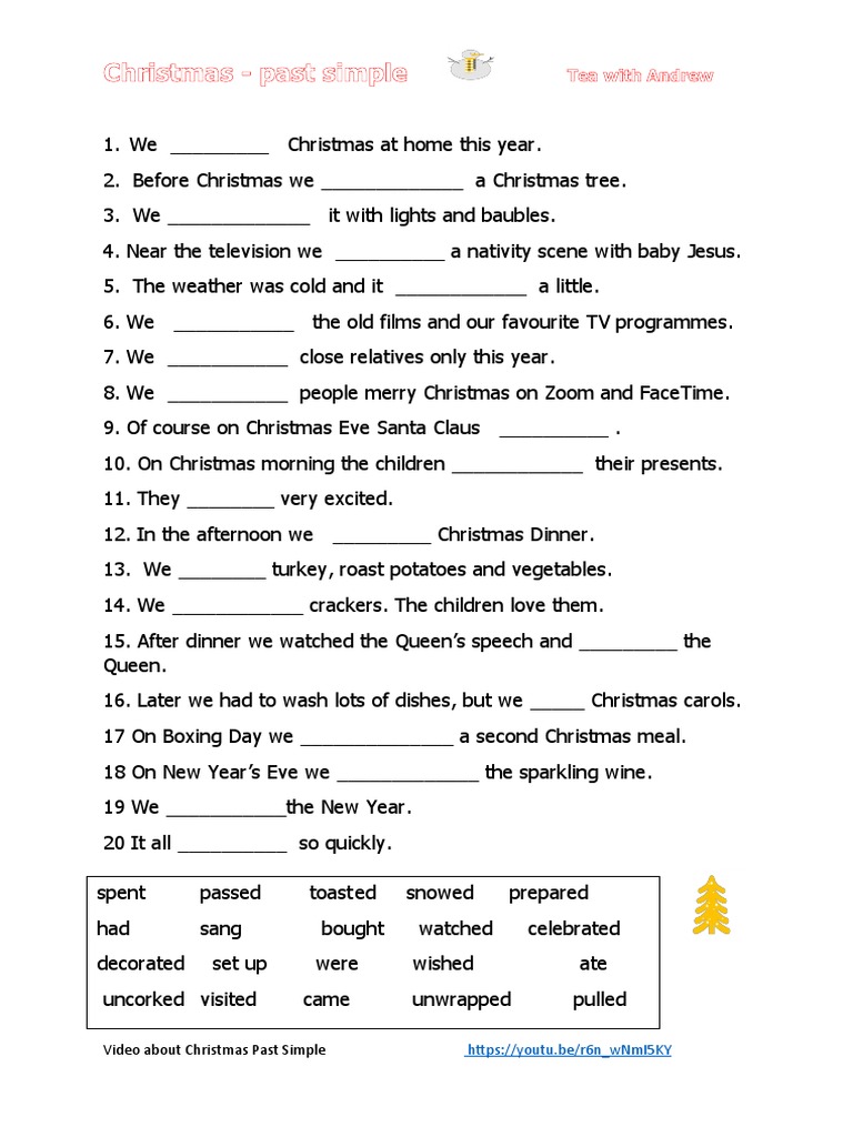 Christmas Past Simple Exercise | PDF | Christmas | Seasonal Traditions