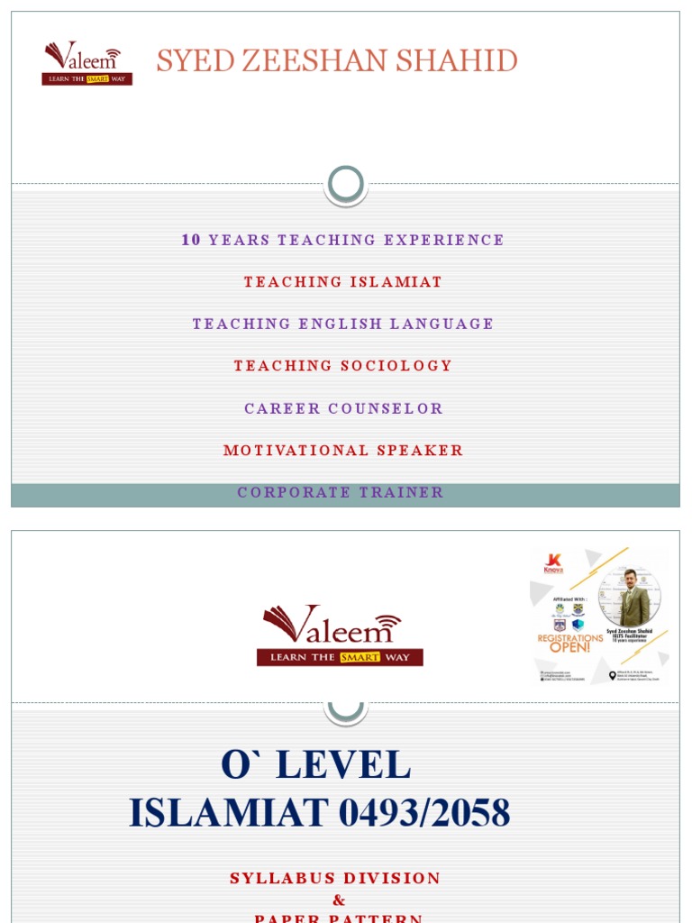 O' LEVEL Paper Pattern Final CHANGED | PDF | Quran | Islam