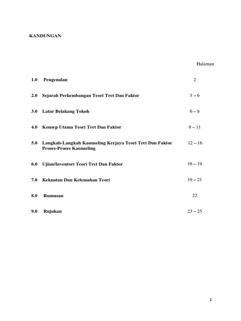 Teori Tret Dan Faktor | PDF