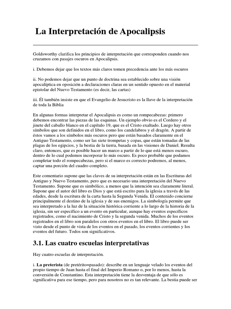 Claves Para Interpretar Apocalipsis Pdf Libro De Revelación éxtasis