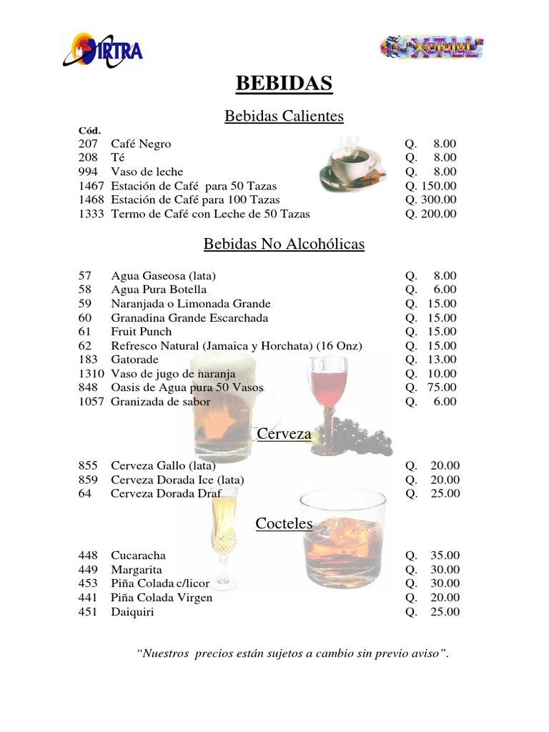 Bebidas Pdf