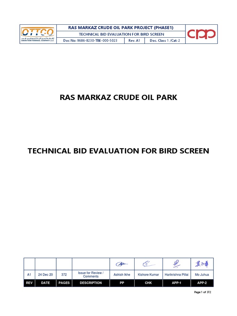 Ras Markaz Crude Oil Park Project (Phase1) | PDF | Stainless Steel ...