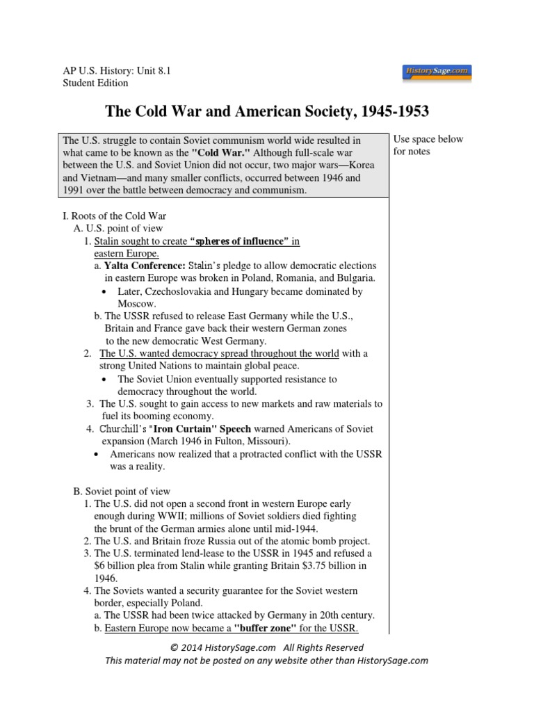 Cold War Impact on U.S. Society (1945-1953) | PDF | Harry S. Truman ...