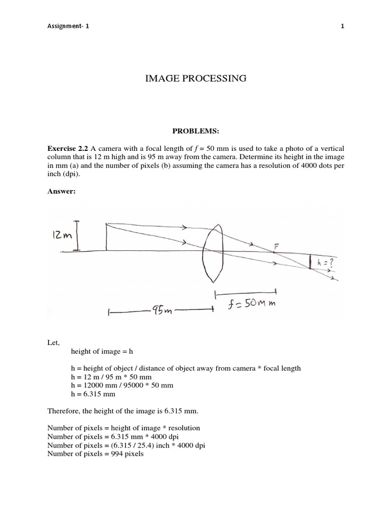 Image Processing Assignment Solutions | PDF | Pixel | Image Resolution