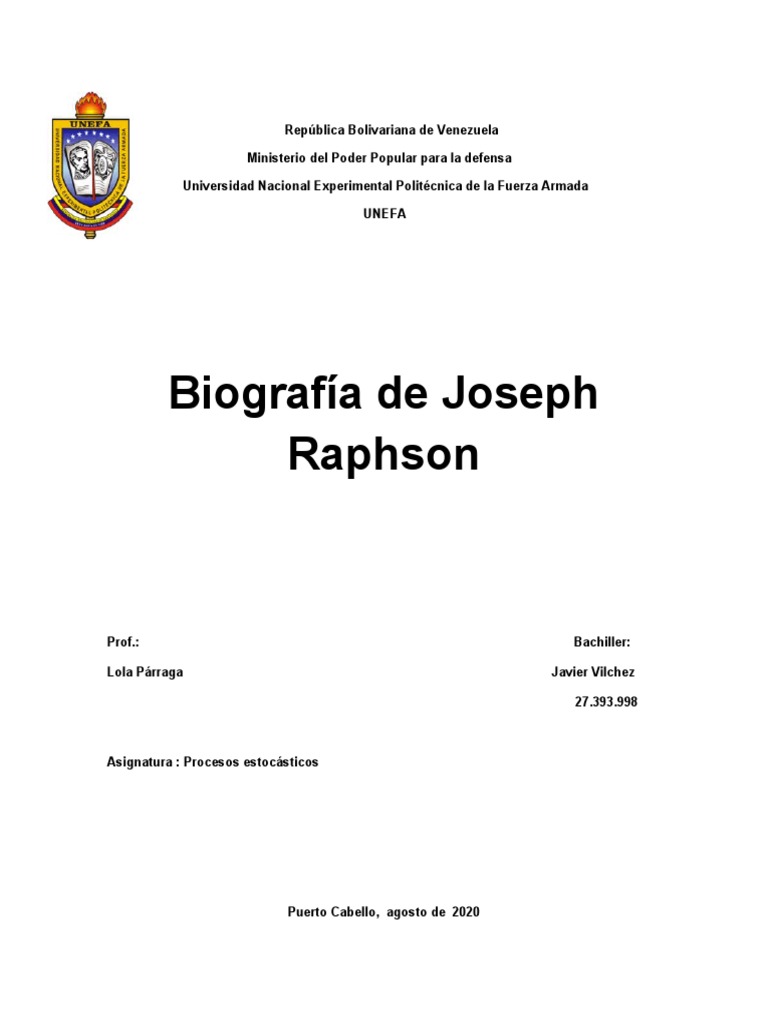 Biografia Joseph Raphson | PDF