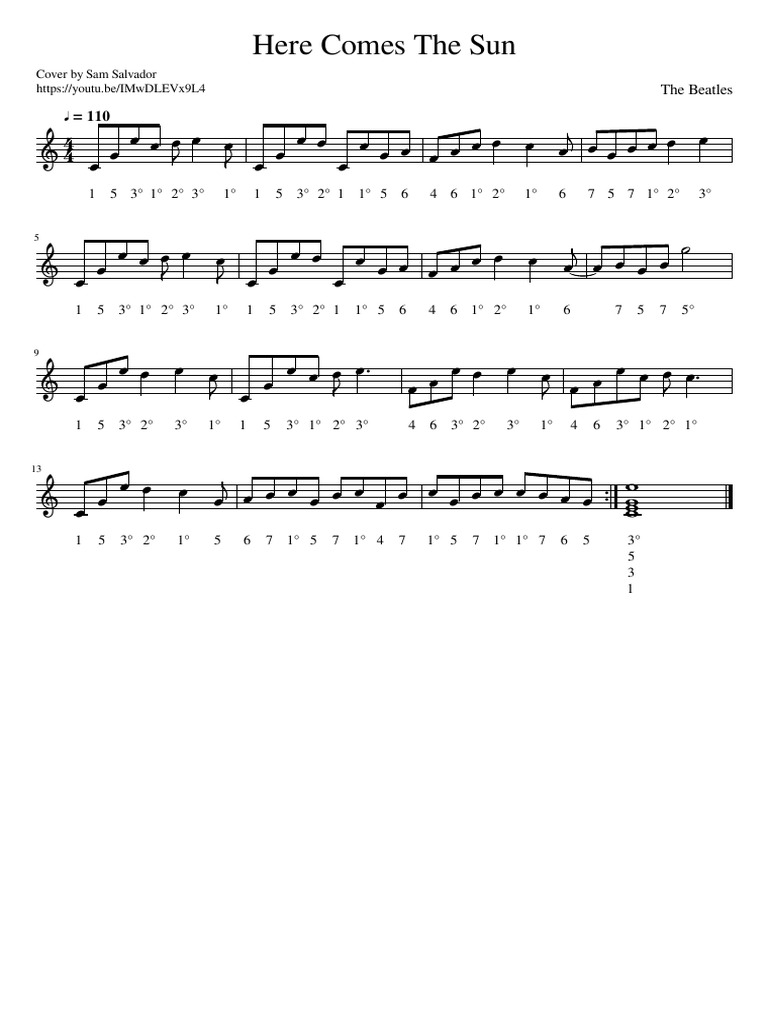 (The Beatles) Here Comes The Sun | PDF | George Harrison | British Rock ...