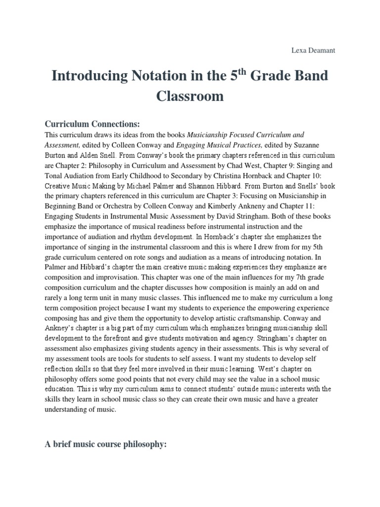 Curriculum Project | PDF | Musical Notation | Music Theory