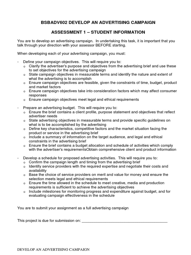 Advertising Campaign Development Guide | PDF | Marketing Strategy ...