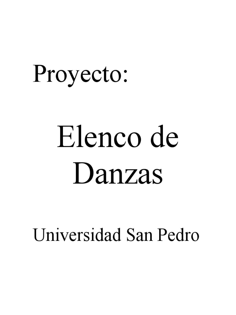 Proyecto Elenco de Danzas Universidad San Pedro | PDF | Bailes | Folklore