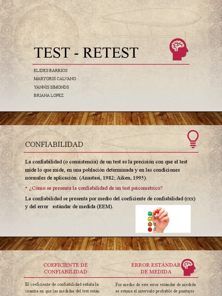 Confiabilidad y Test-Retest en Psicología | PDF | Error estándar ...