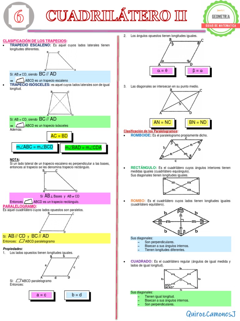 Clasificación y propiedades de trapecios | PDF | Geometría Convexa ...